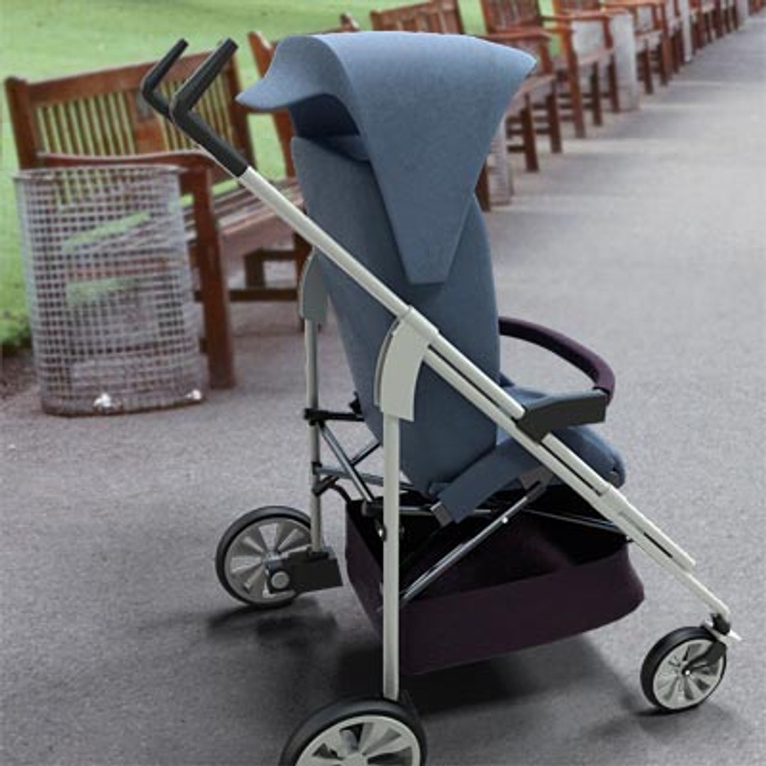 Baby Stroller Blue 3d 3ds