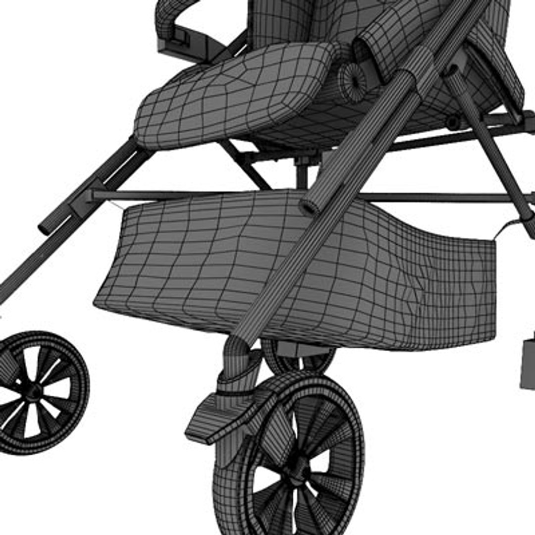 Baby Stroller Blue 3d 3ds