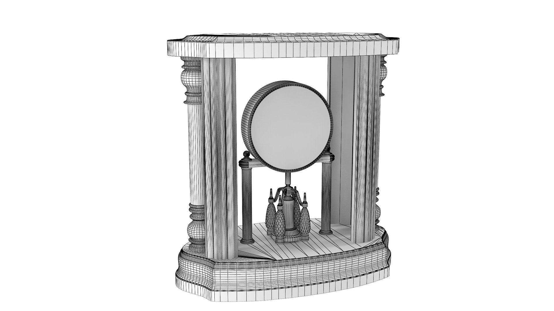 Classical table clock model - TurboSquid 1686498