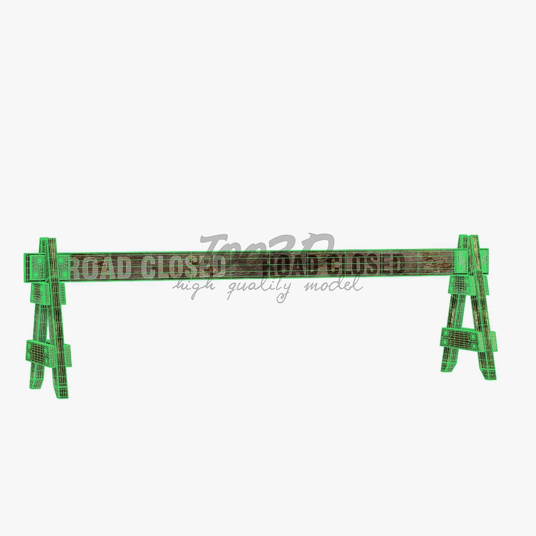 3d Model Of Wood Barrier