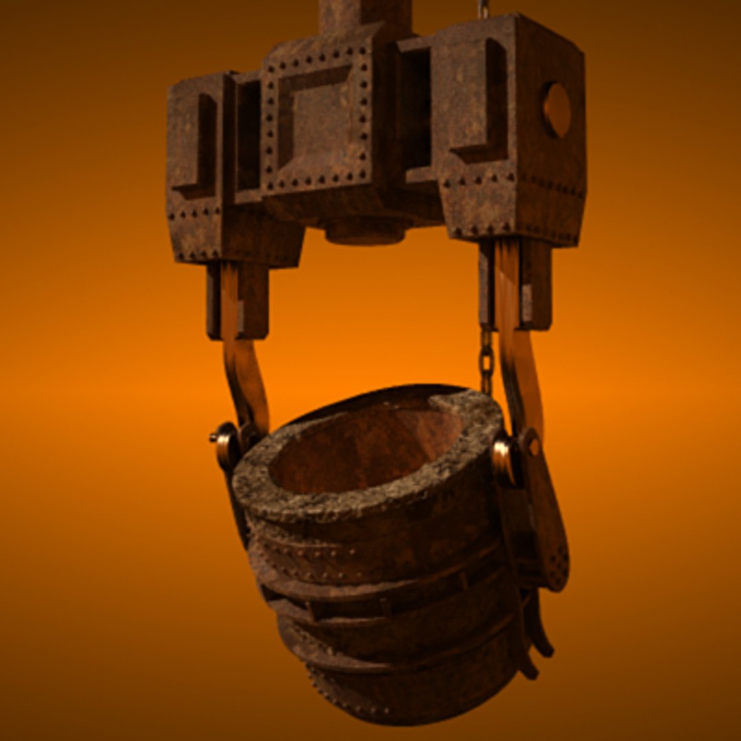 3d model ladle molten metal