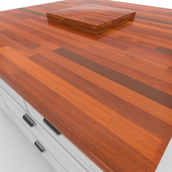 3d butcher block island model