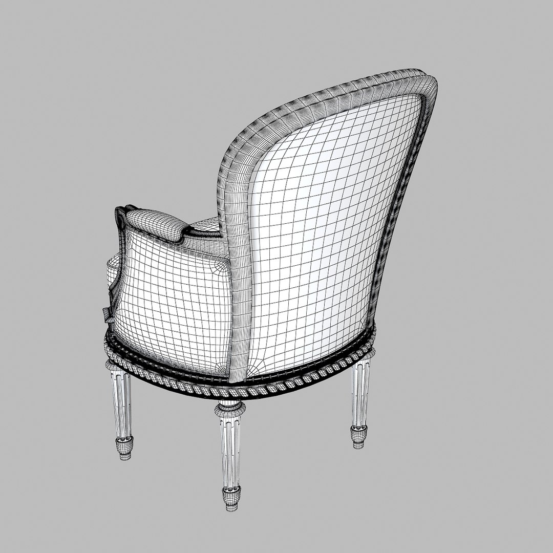 3d Model Of Classic Arm Chair