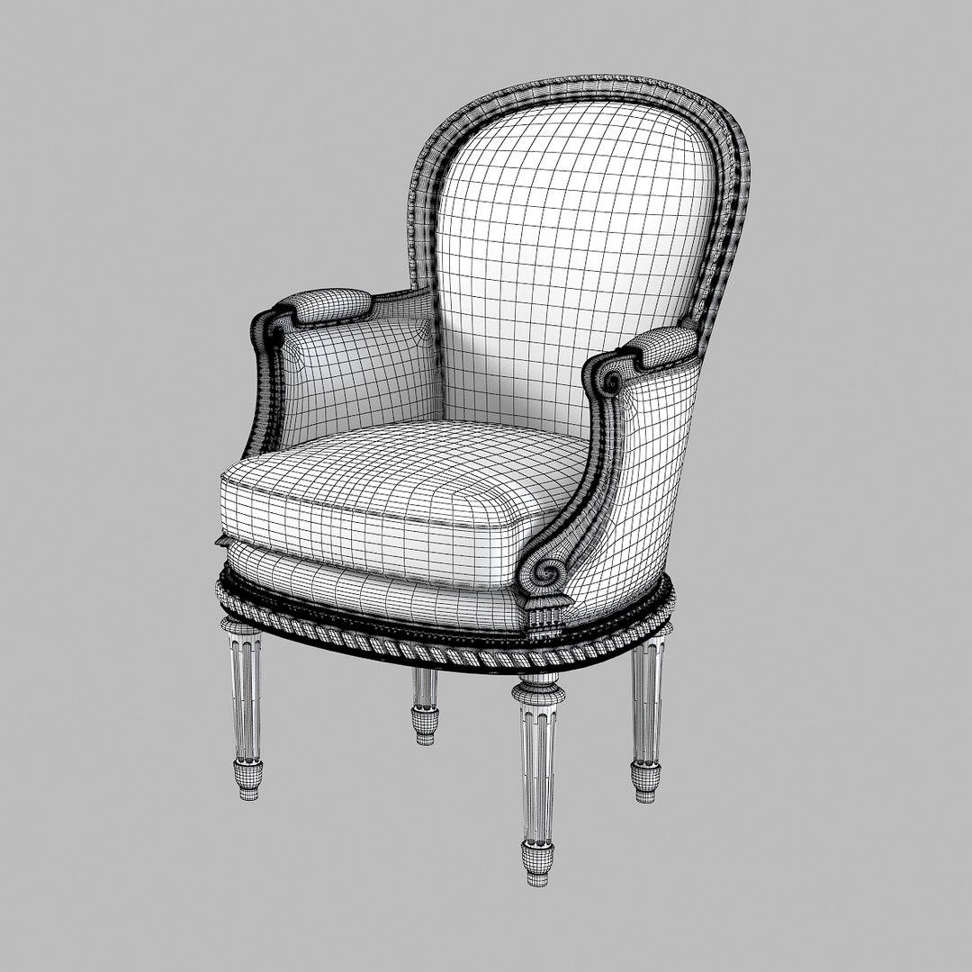 3d Model Of Classic Arm Chair