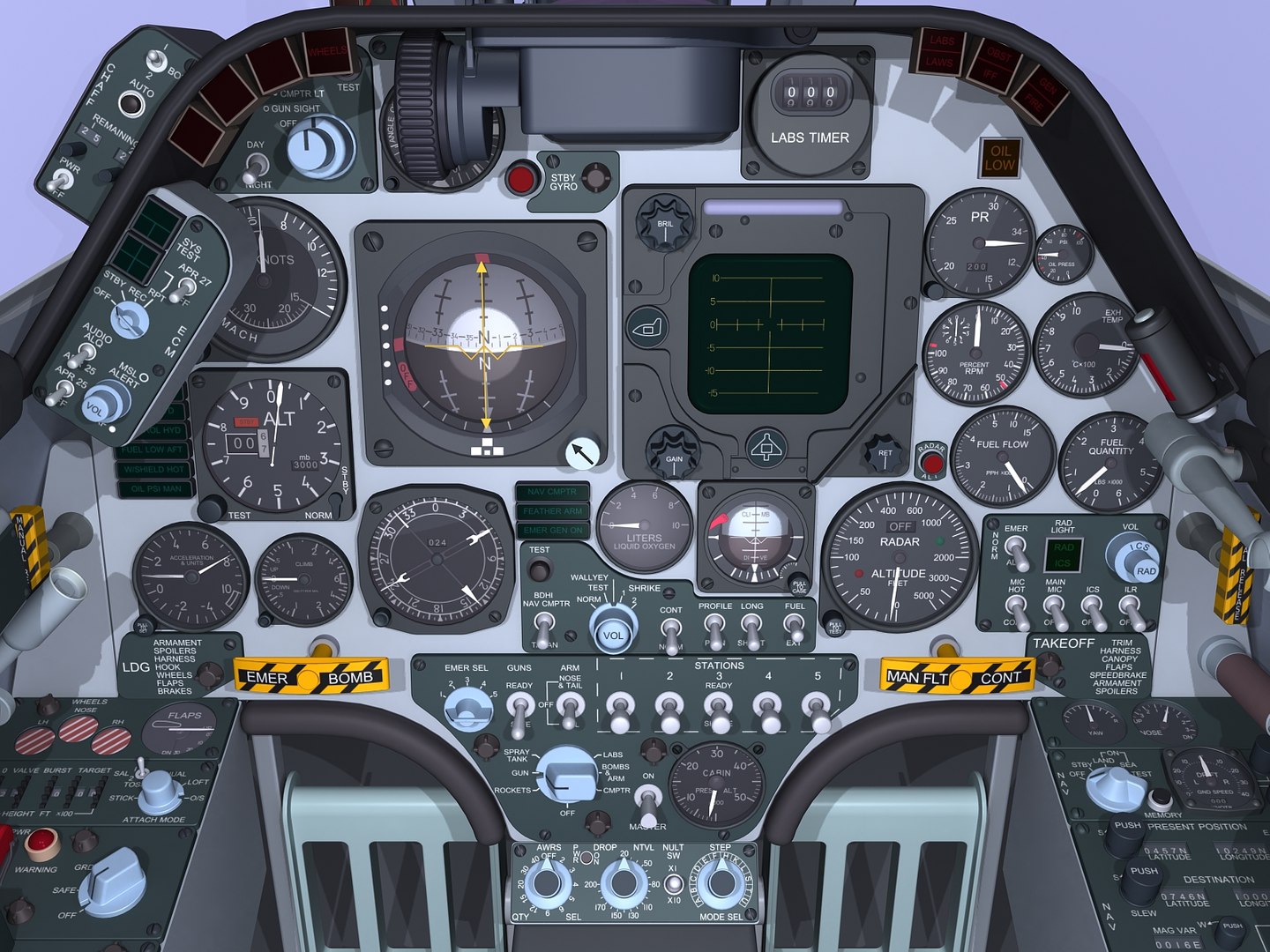 3d A-4m Skyhawk Cockpit Model