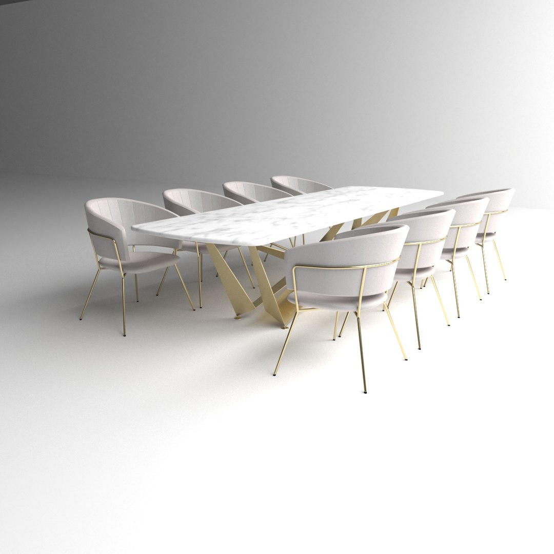 3D model dinner table modern - TurboSquid 1688085