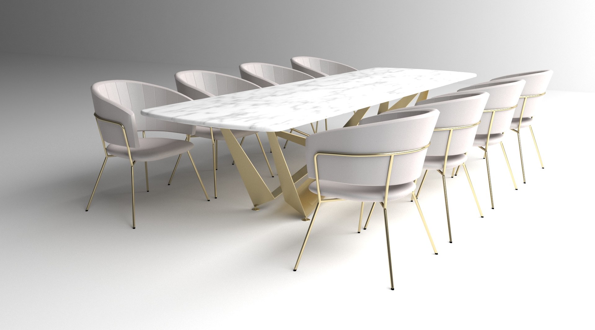3D Model Dinner Table Modern - TurboSquid 1688085