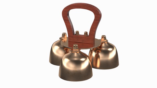 Brass Liturgical Bell 3 Tones Wood Handle 3D model - TurboSquid 1719506