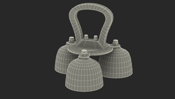 Brass Liturgical Bell 3 Tones Wood Handle 3D model - TurboSquid 1719506
