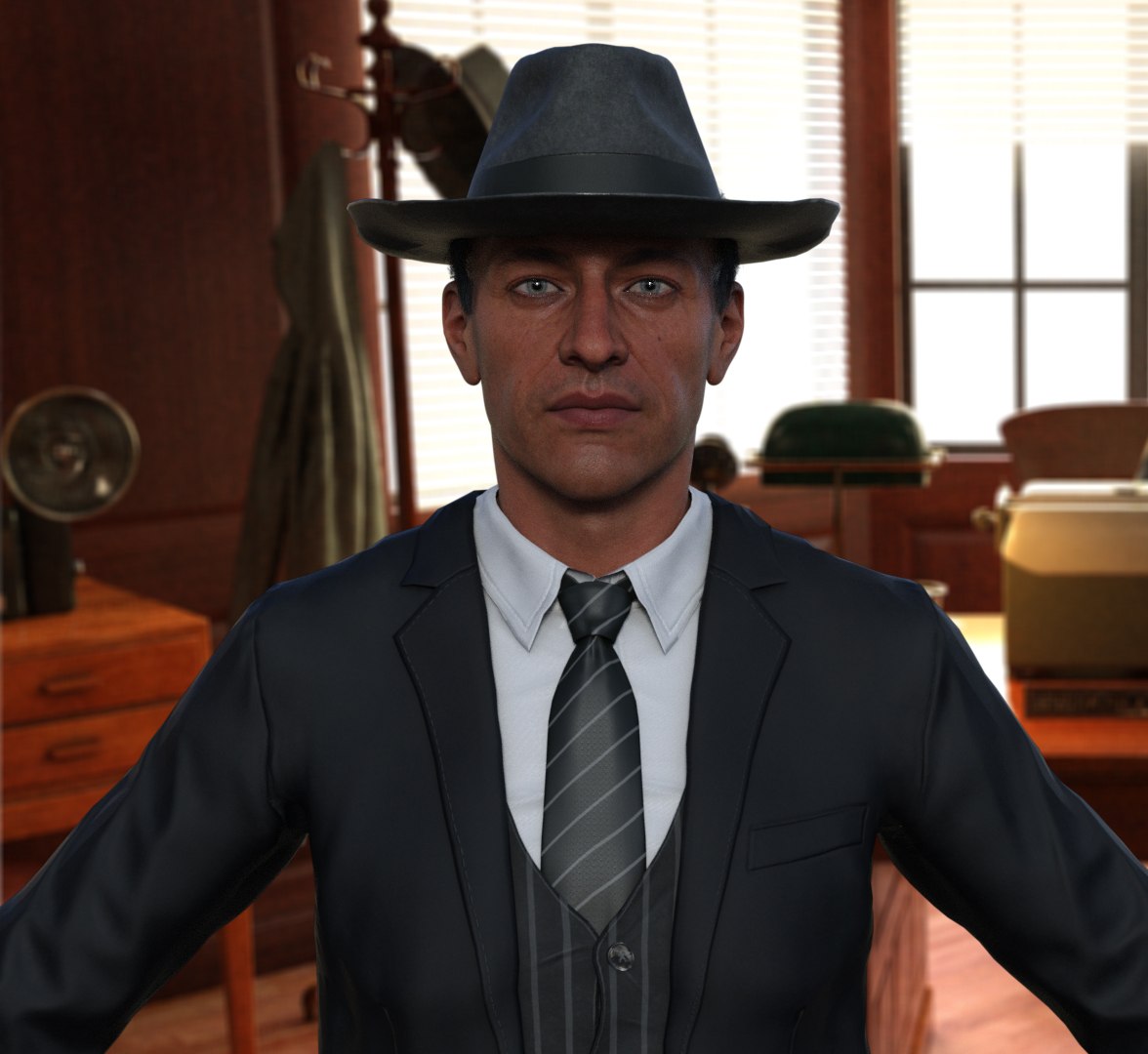 3D Detective Room With Rigged Figure Model - TurboSquid 2195371