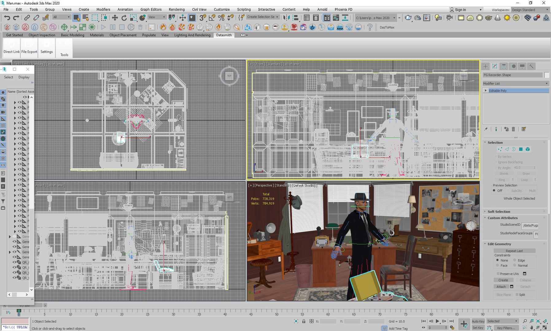 3D Detective Room With Rigged Figure Model - TurboSquid 2195371