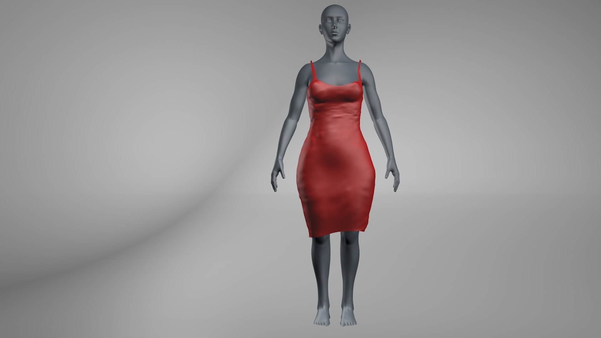 red dress lisa 3d model