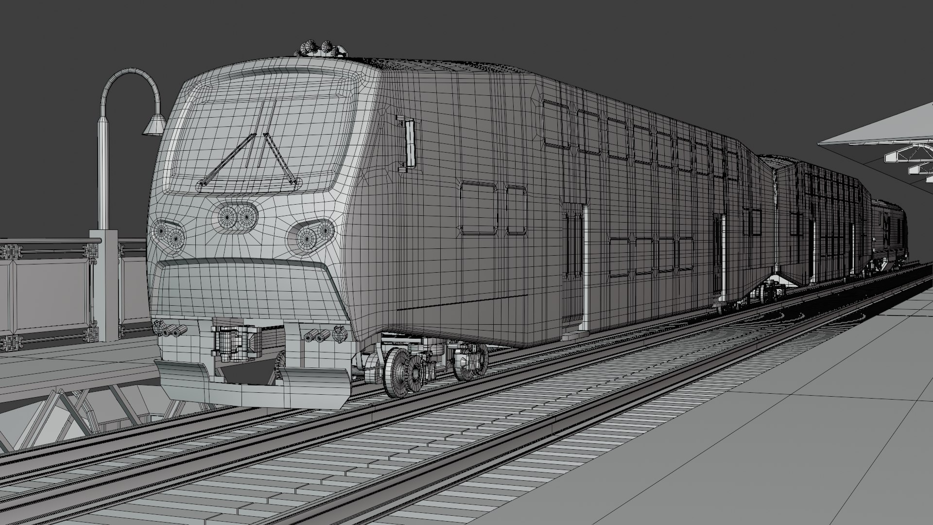 3D Model Station With BiLevel Train - TurboSquid 2312189