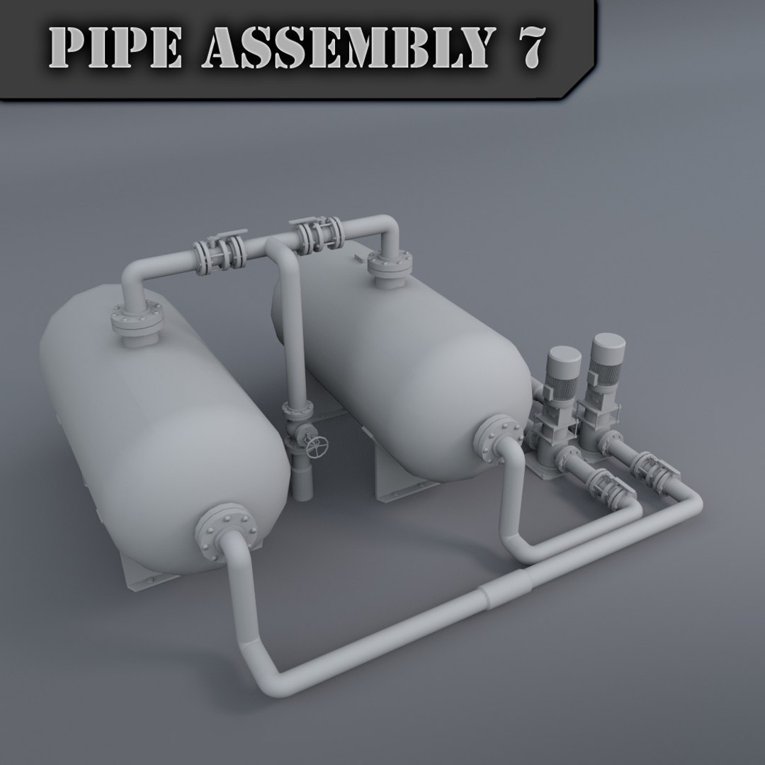 3d Pipe Assembly Model