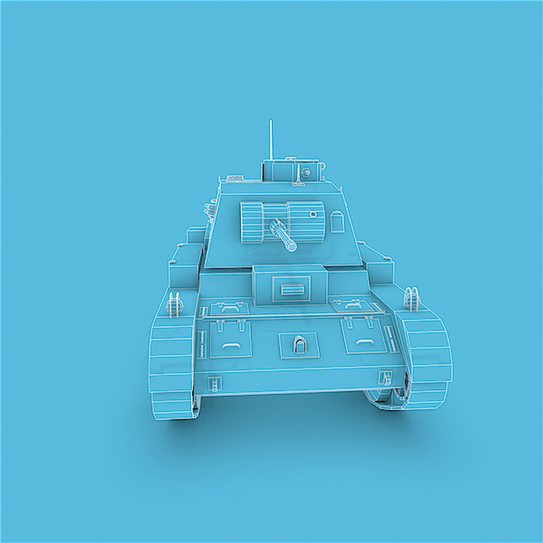 3d A13 Cruiser Mk Tank Gun Model