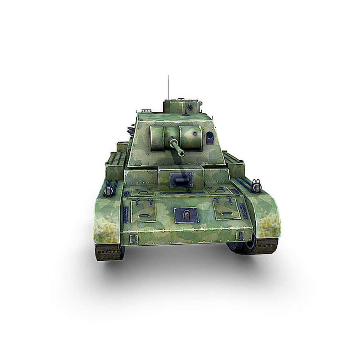 3d A13 Cruiser Mk Tank Gun Model