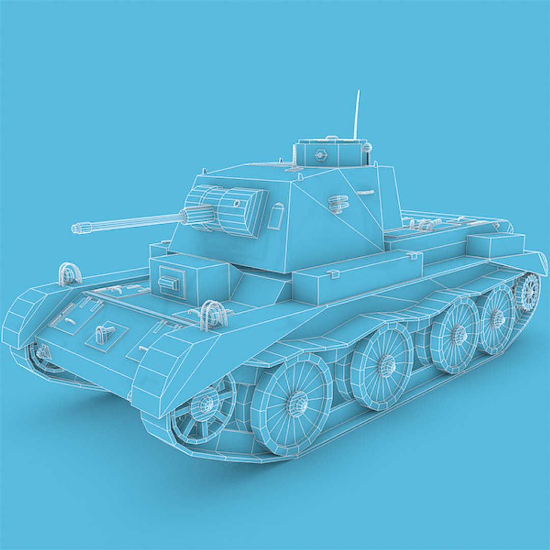 3d A13 Cruiser Mk Tank Gun Model