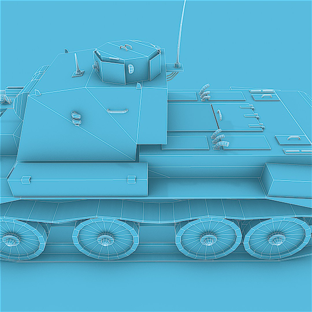 3d A13 Cruiser Mk Tank Gun Model
