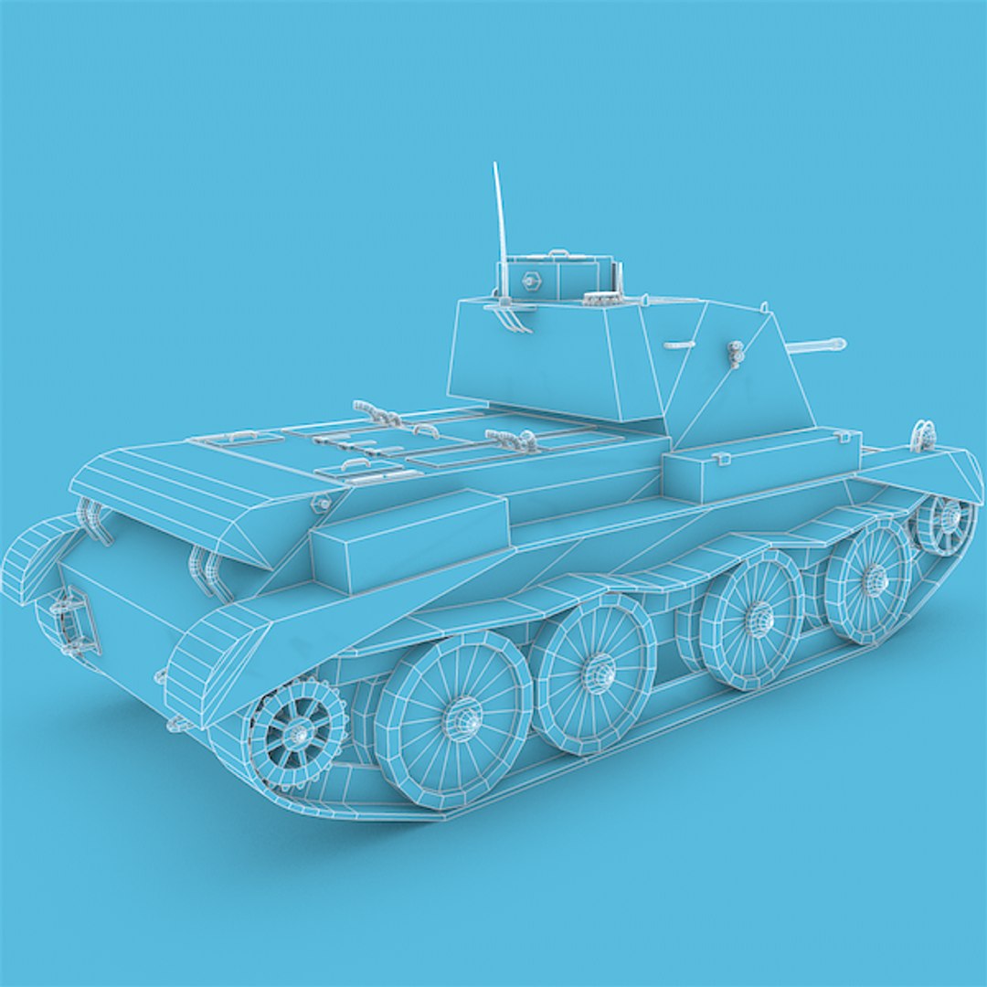 3d A13 Cruiser Mk Tank Gun Model