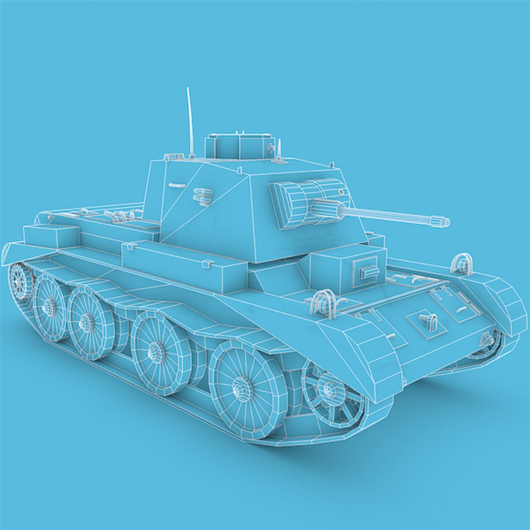 3d A13 Cruiser Mk Tank Gun Model