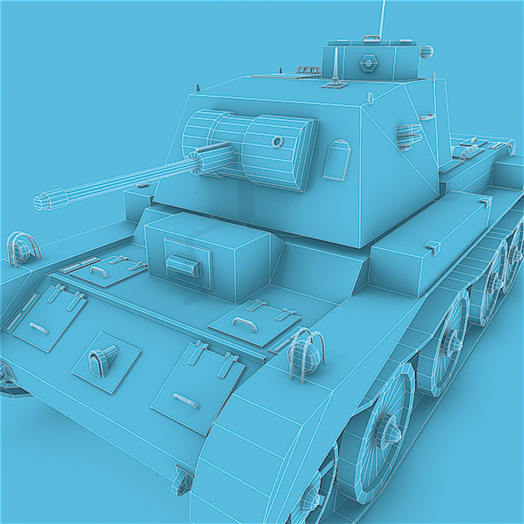 3d A13 Cruiser Mk Tank Gun Model