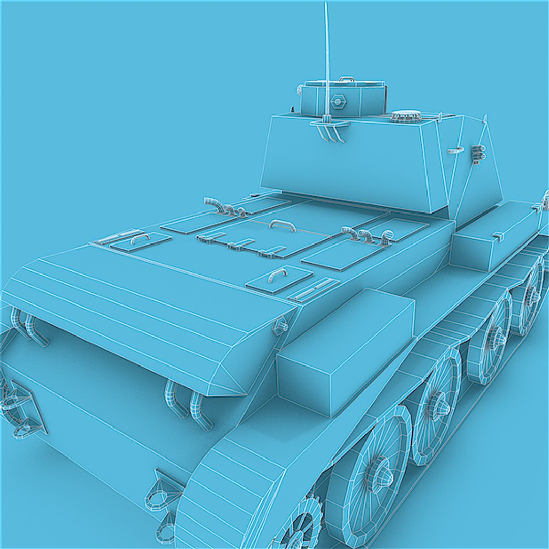 3d A13 Cruiser Mk Tank Gun Model