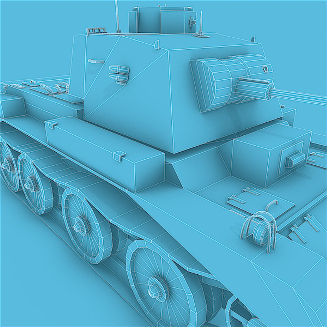 3d A13 Cruiser Mk Tank Gun Model