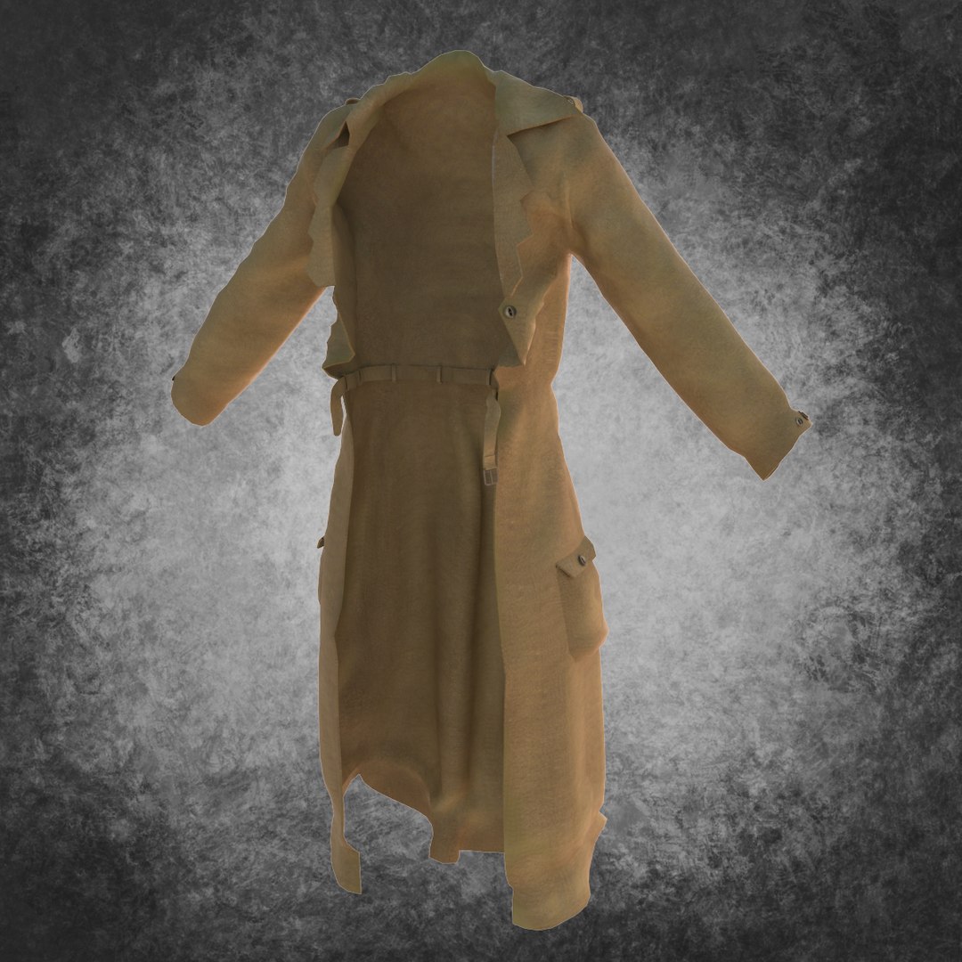 3d Trench Coat Model