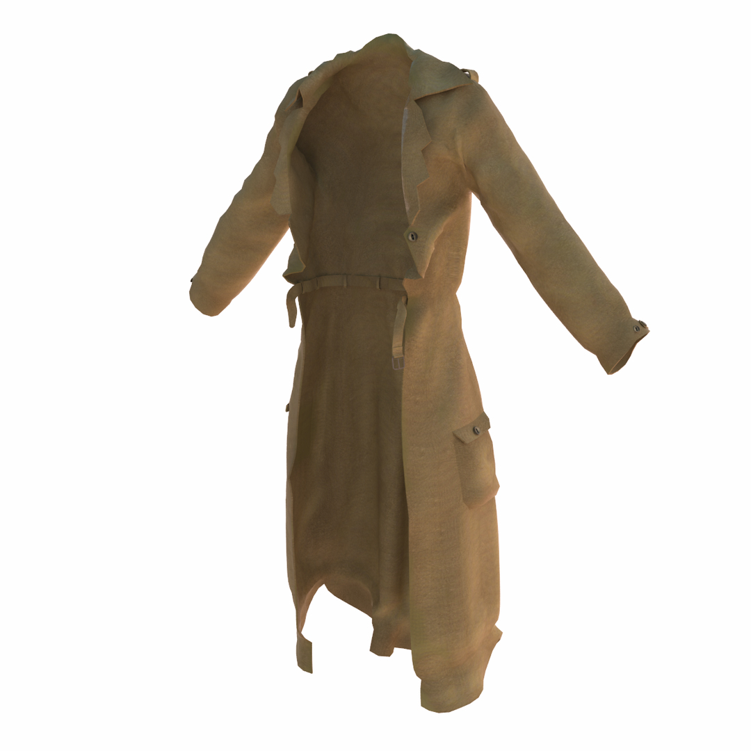 3d Trench Coat Model