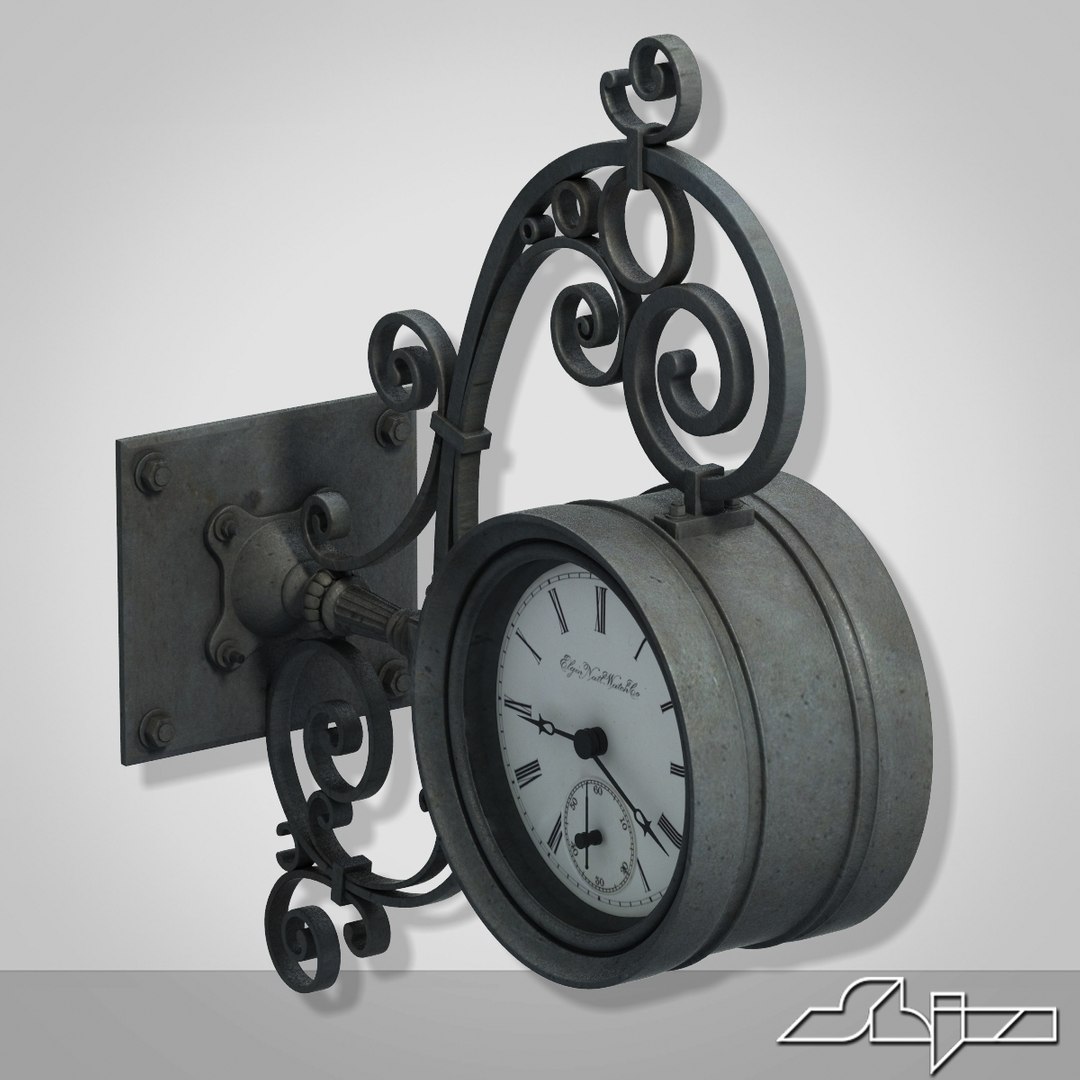 Street Wall Clock Animation 3d Model