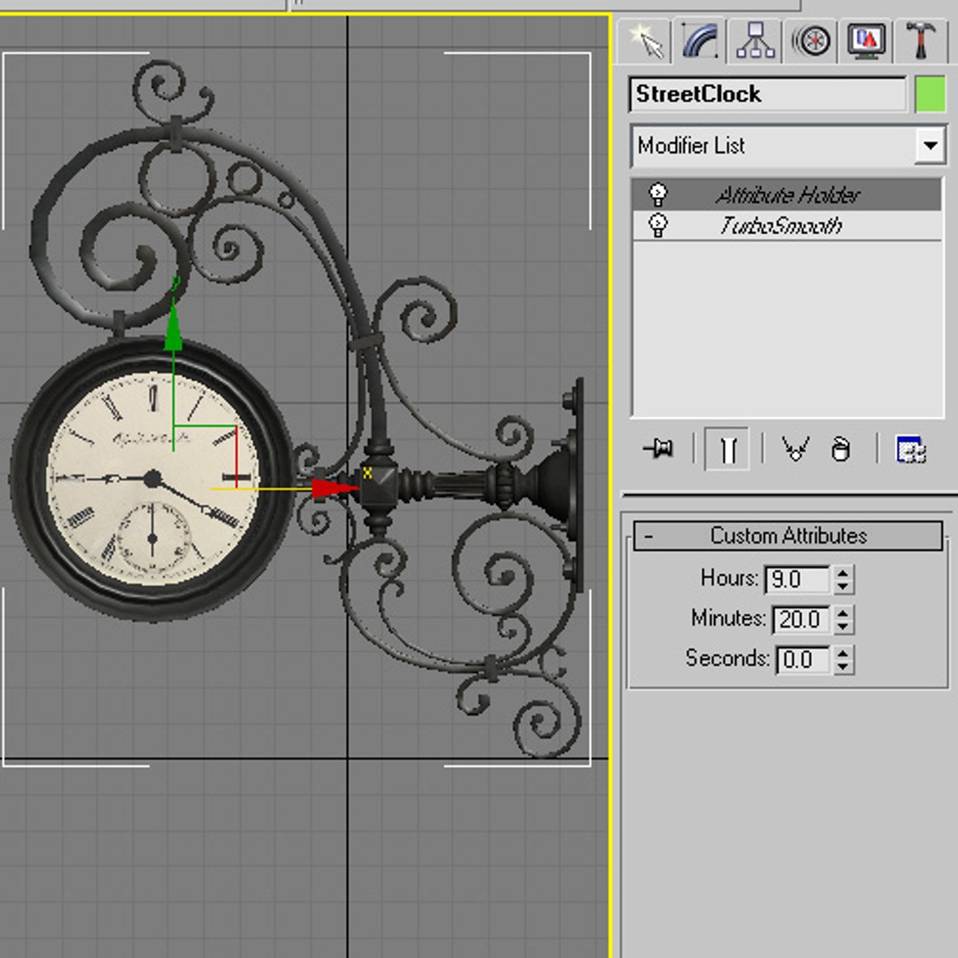Street Wall Clock Animation 3d Model