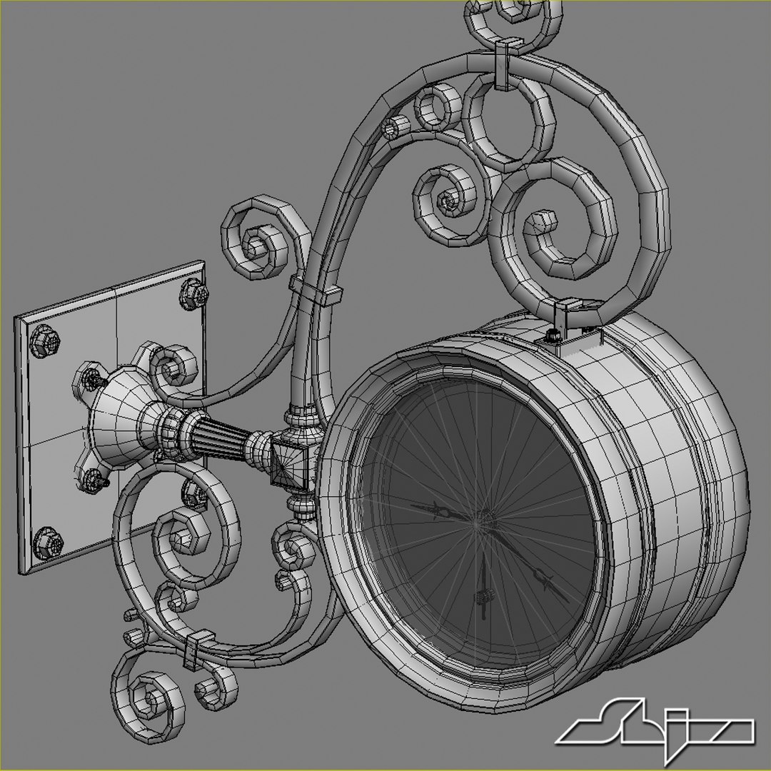 Street Wall Clock Animation 3d Model