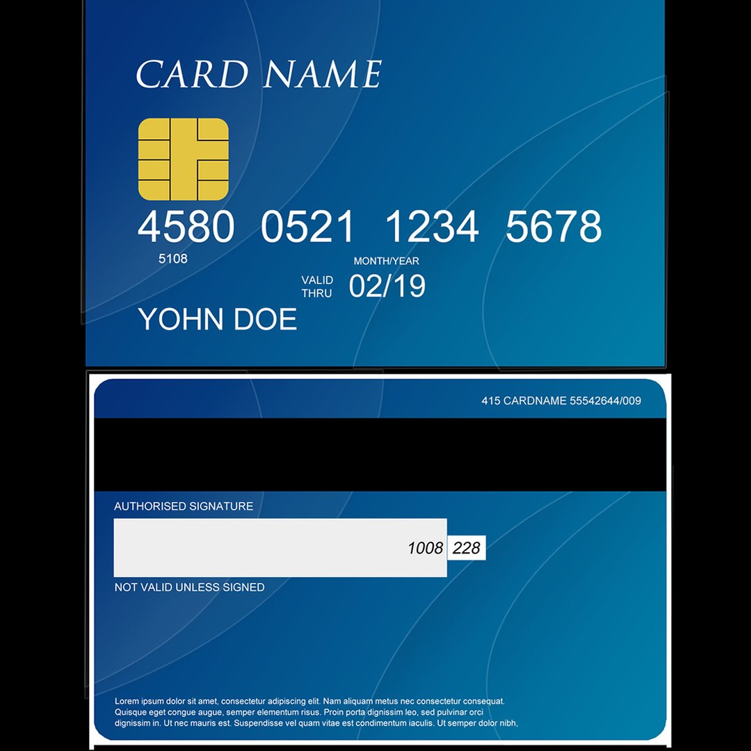 3d Generic Credit Card Model