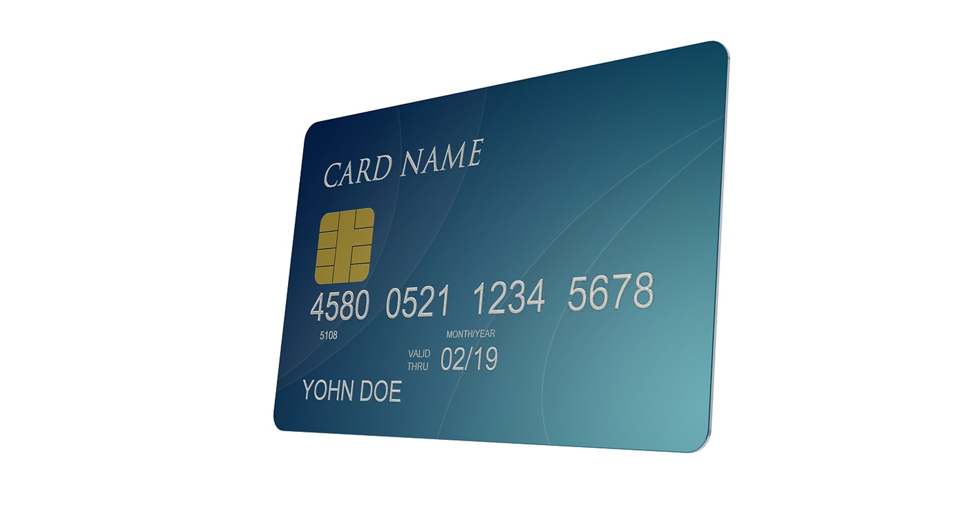 3d Generic Credit Card Model