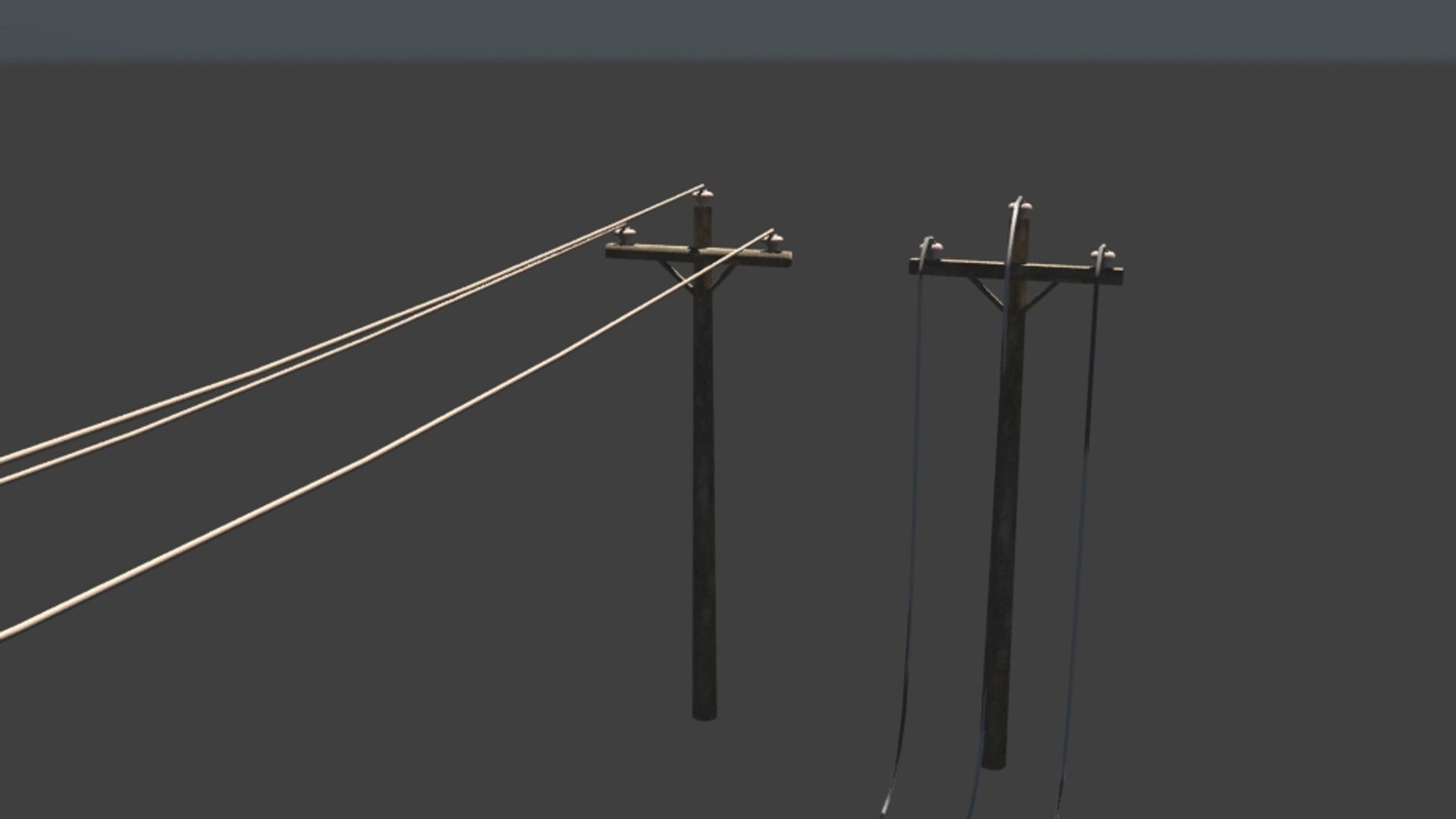 3d Set Utility Poles Model