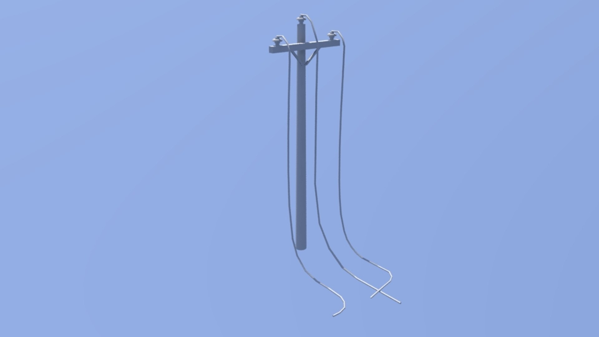 3d Set Utility Poles Model