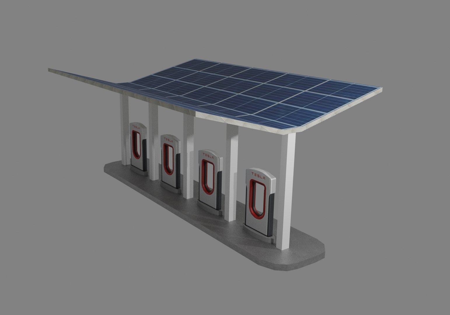 3D Model Ev Charging Station Moderne - TurboSquid 2052003