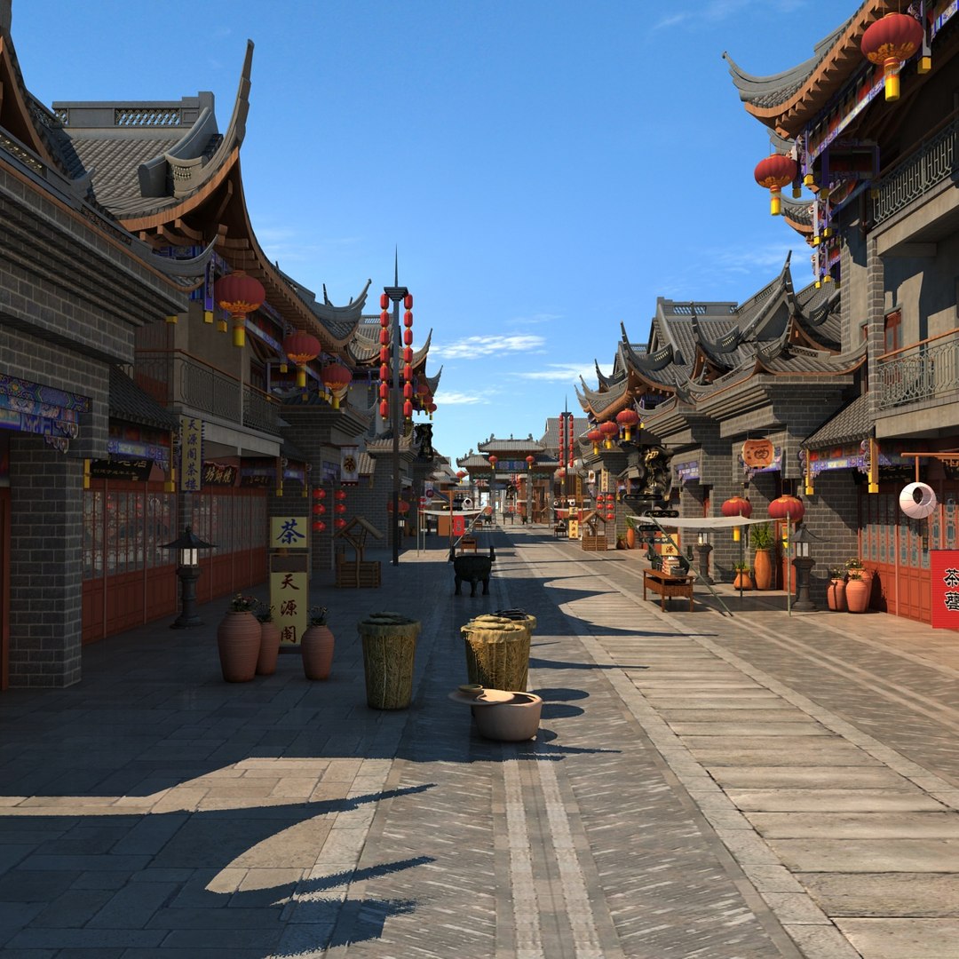 Ancient commerce street 3D model - TurboSquid 1671533