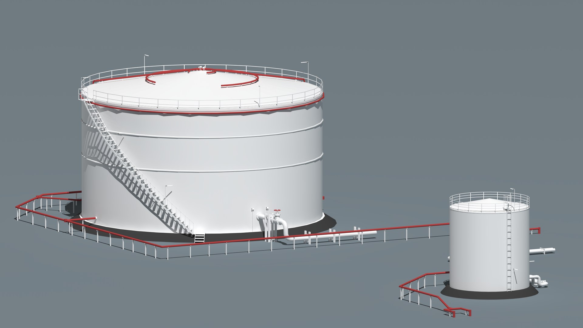 3D oil tanks flare stacks model - TurboSquid 1572547