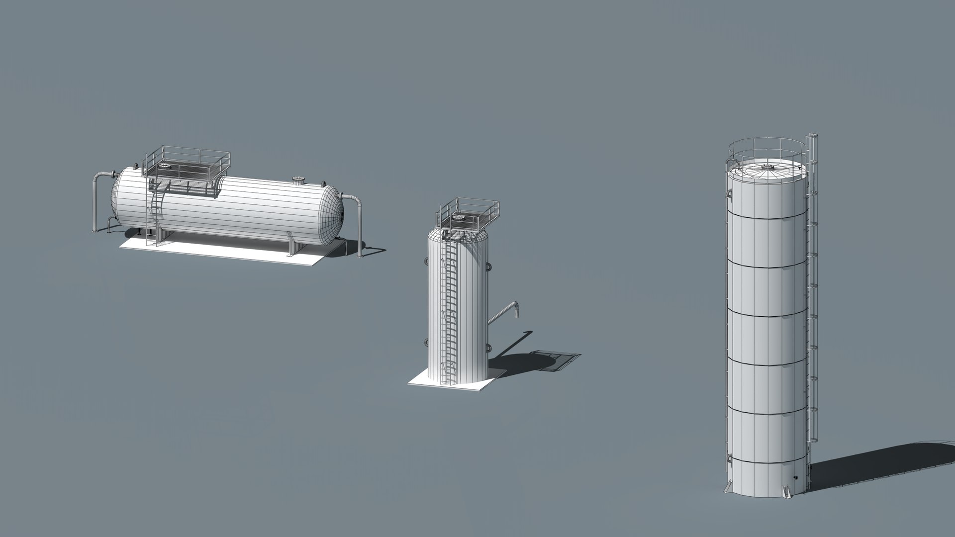 3D oil tanks flare stacks model - TurboSquid 1572547
