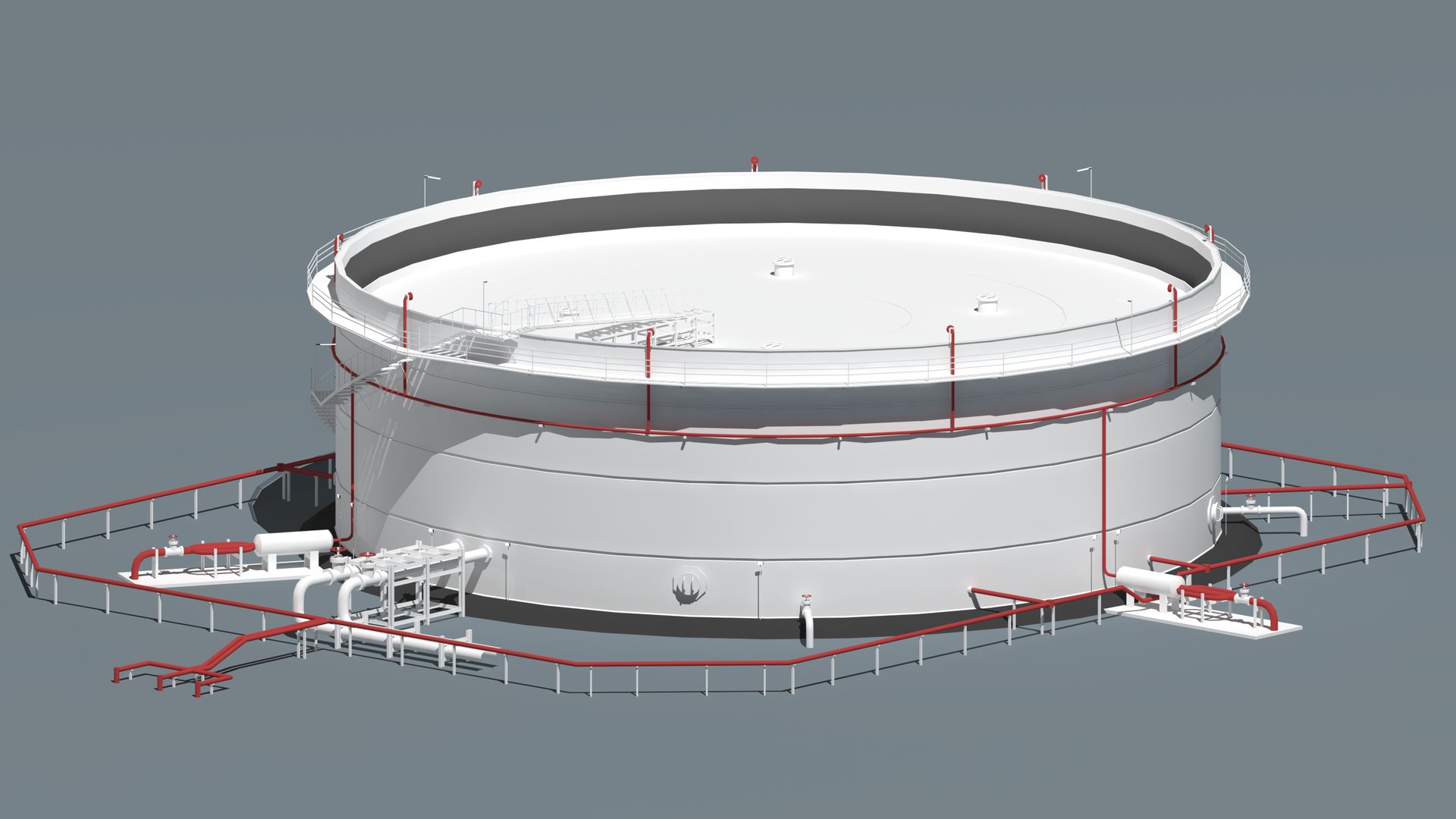 3D oil tanks flare stacks model - TurboSquid 1572547