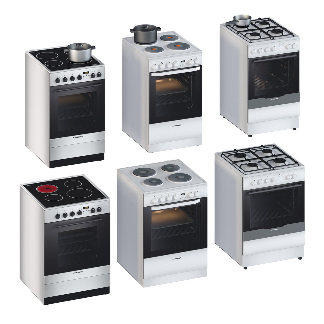 L3DV01G12 - kitchen cookers stoves set 3D model - TurboSquid 1821875