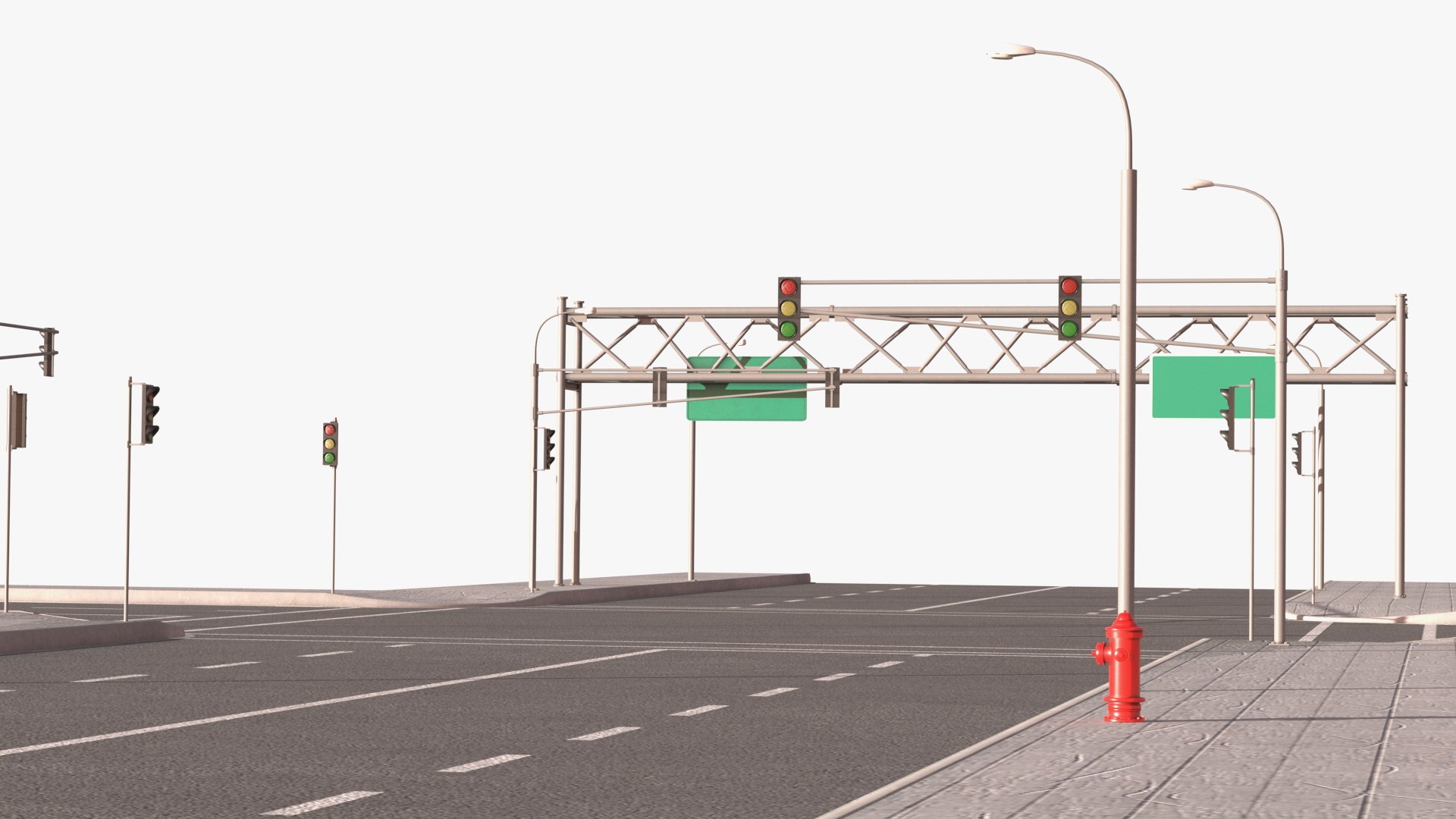 3D Connectable Highway Road Elements Crossroads Junction - TurboSquid 1984151