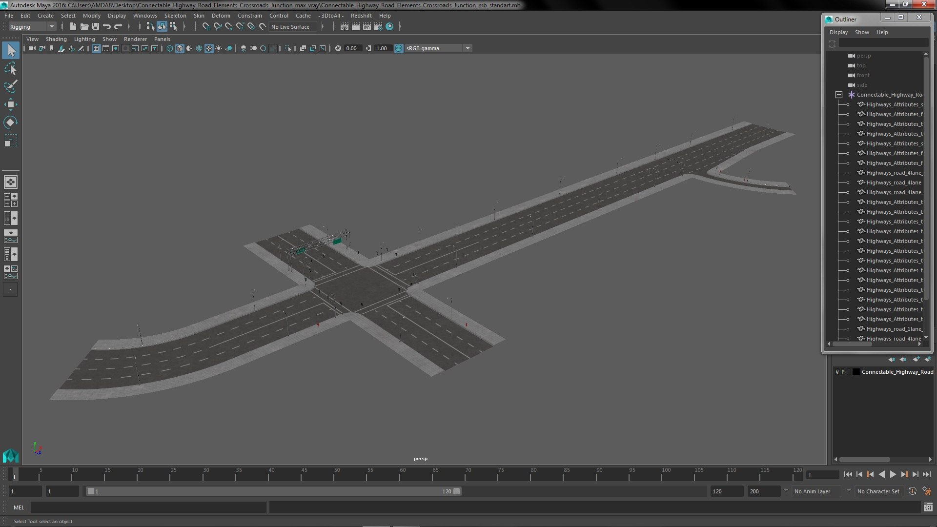 3D Connectable Highway Road Elements Crossroads Junction - TurboSquid 1984151