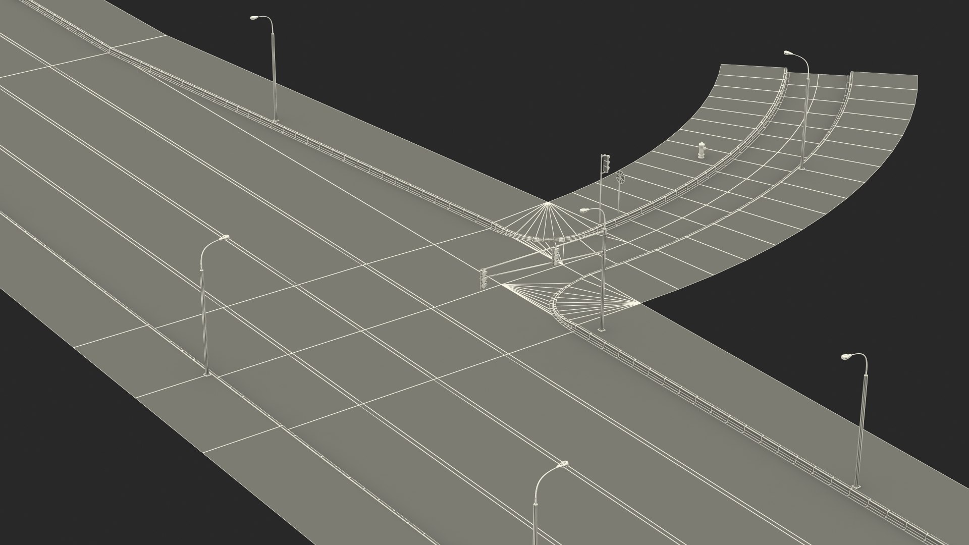 3D Connectable Highway Road Elements Crossroads Junction - TurboSquid 1984151