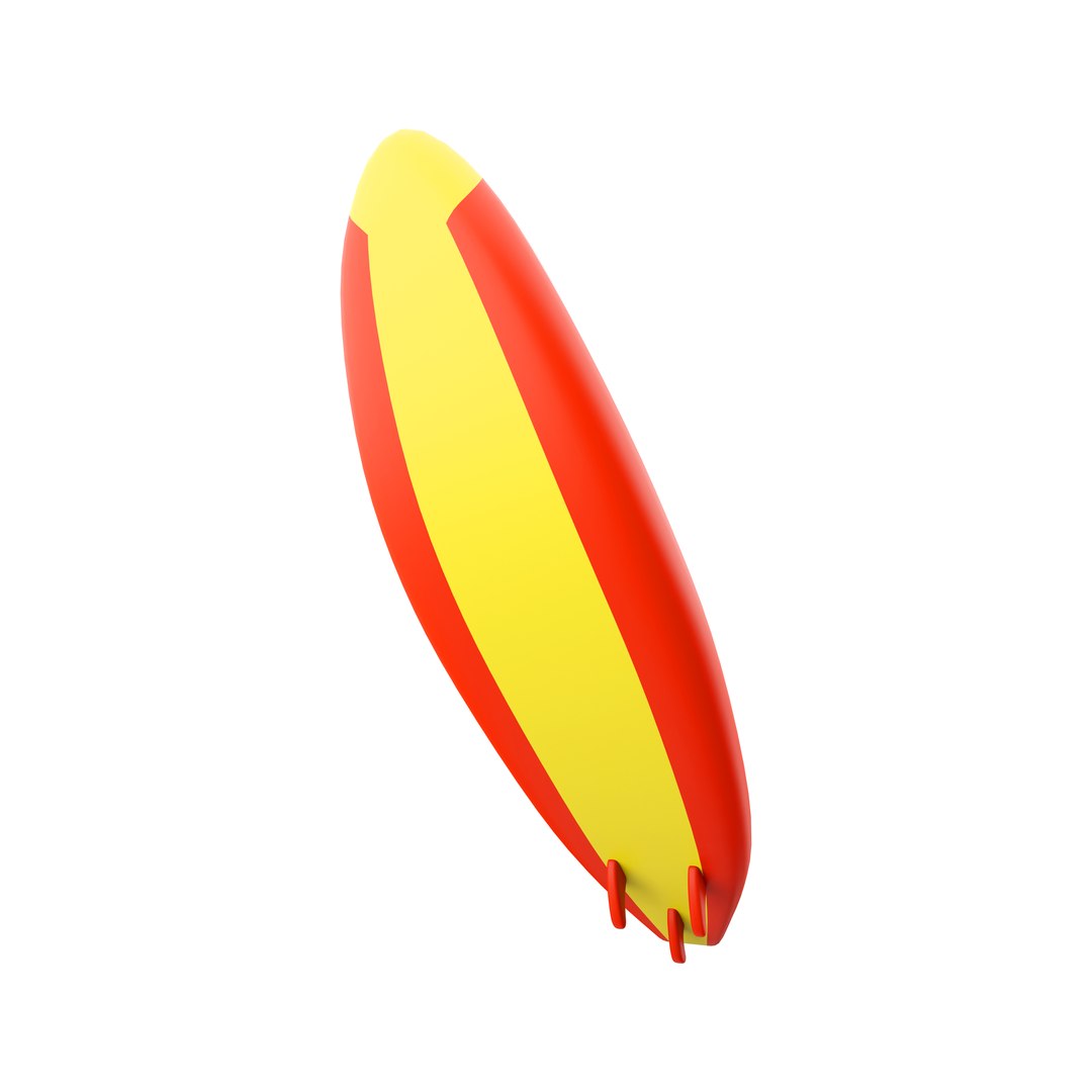 3D 3d yellow and red surfboard icon - TurboSquid 2066348