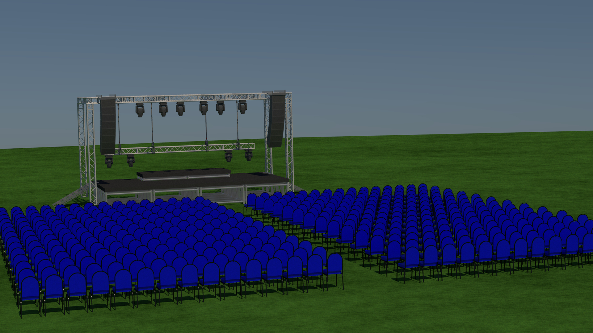 3D Outdoor Concert Stage with Seating - TurboSquid 1776979