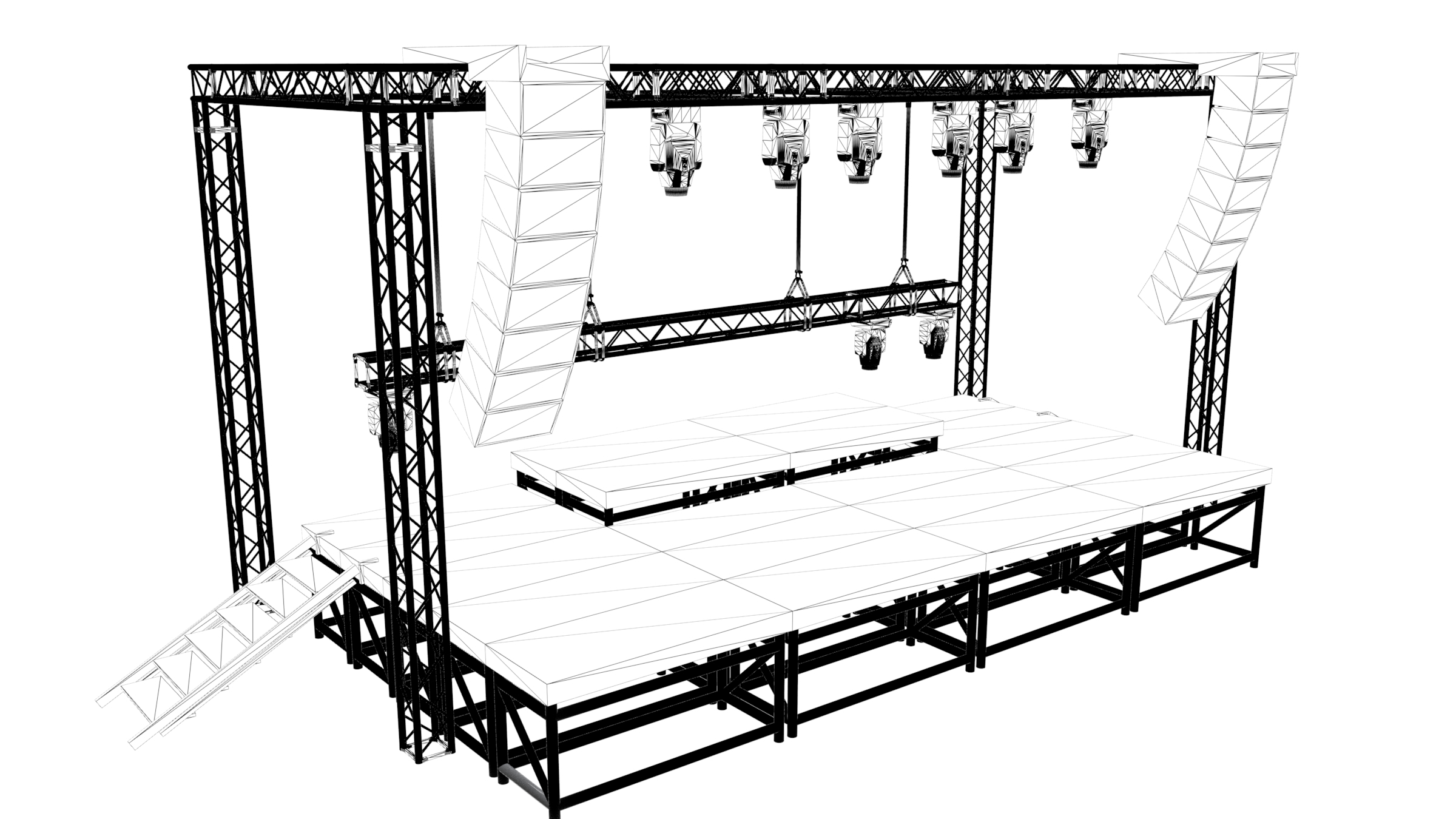 3D Outdoor Concert Stage with Seating - TurboSquid 1776979