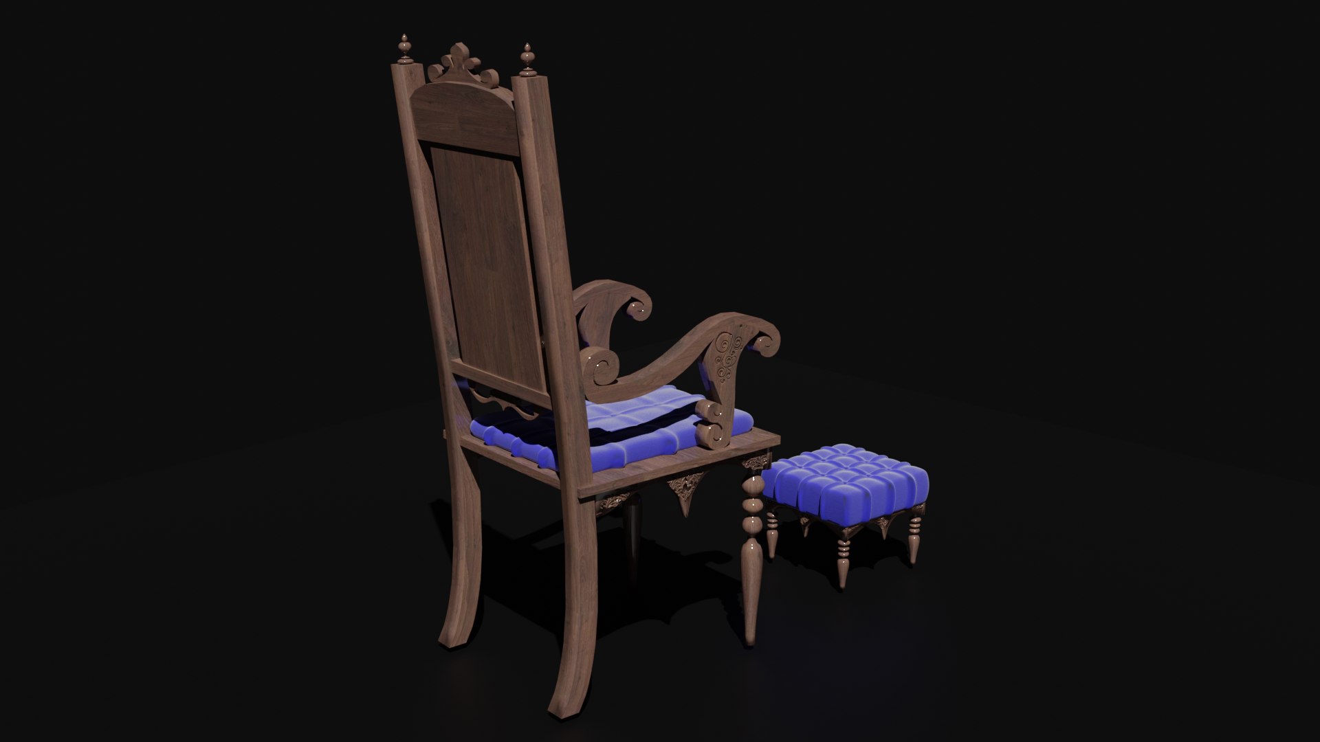 3D Furniture Ottoman Armchair Seating Model - TurboSquid 1519725