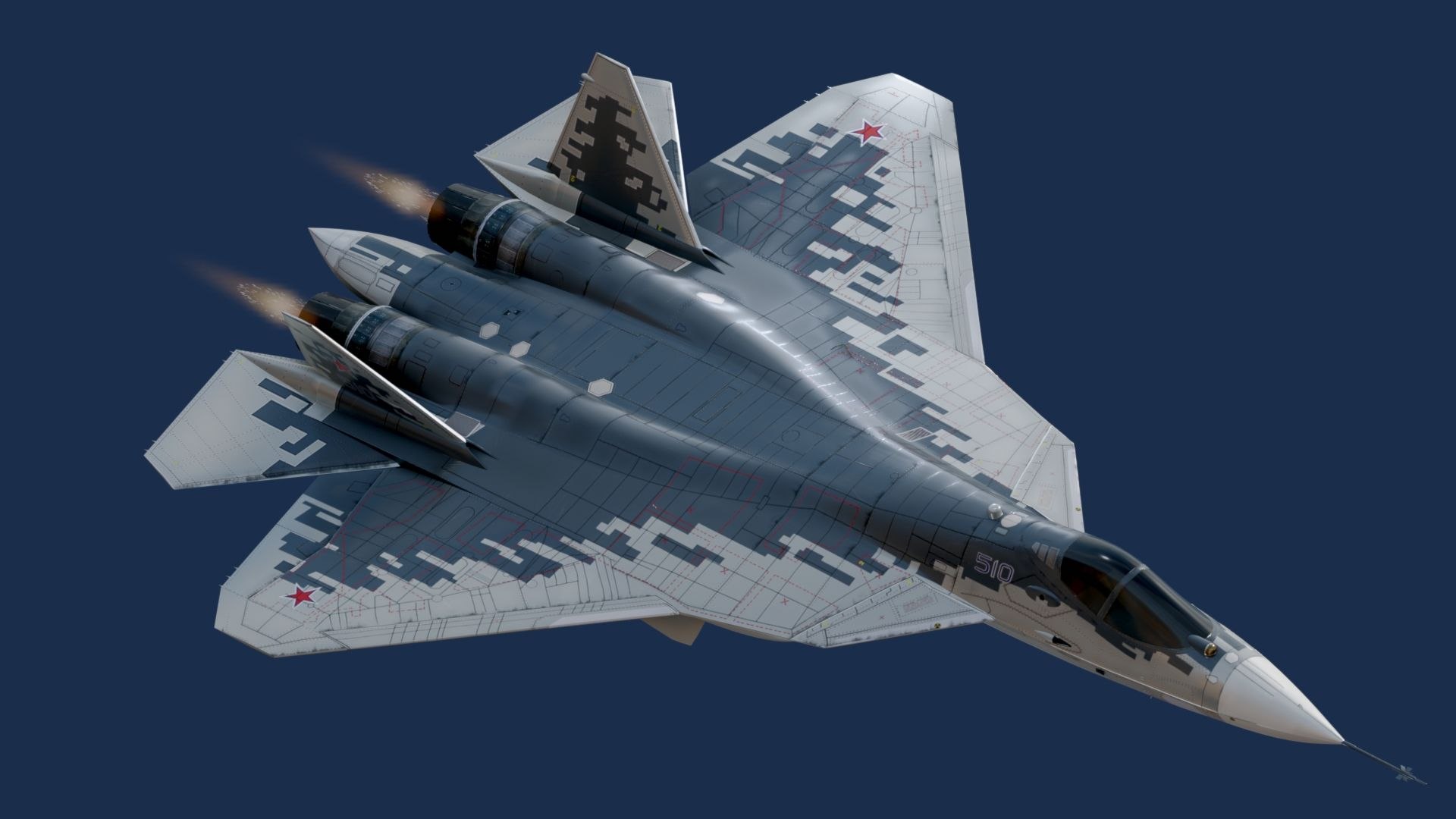 3D SU 57 Felon with High Resolution Textures - Fully Rigged model ...
